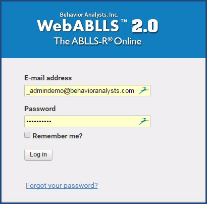 WebABLLS Support Center