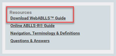 Webablls Support Center